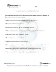 Commas: Items in a Series - GrammarFlip