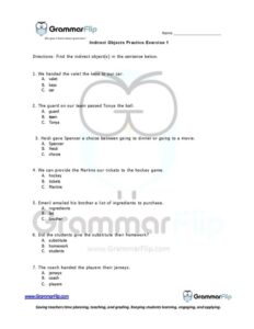 Indirect Objects - GrammarFlip