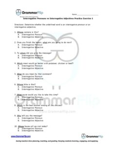 Interrogative Adjectives - GrammarFlip