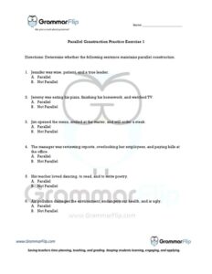 Parallel Construction - GrammarFlip