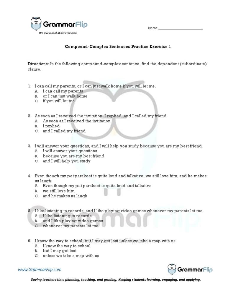 Compound-Complex Sentences - GrammarFlip