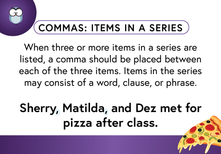 Commas: Items in a Series - GrammarFlip